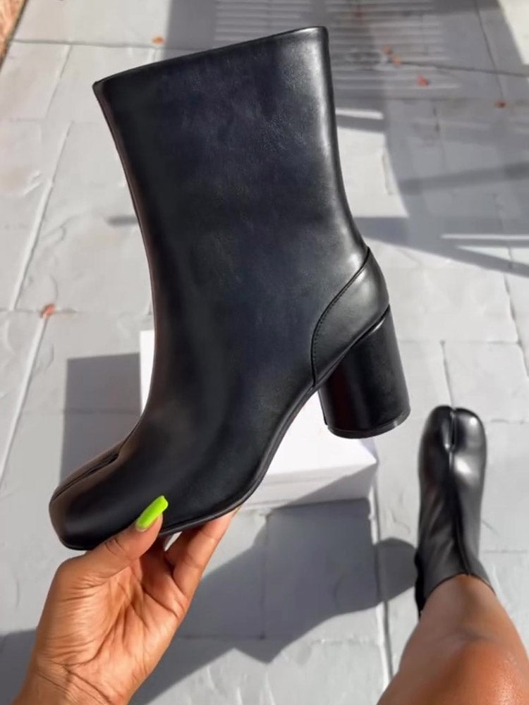 Split Toe Tabi Chunky Heel Boots – ECHOINE